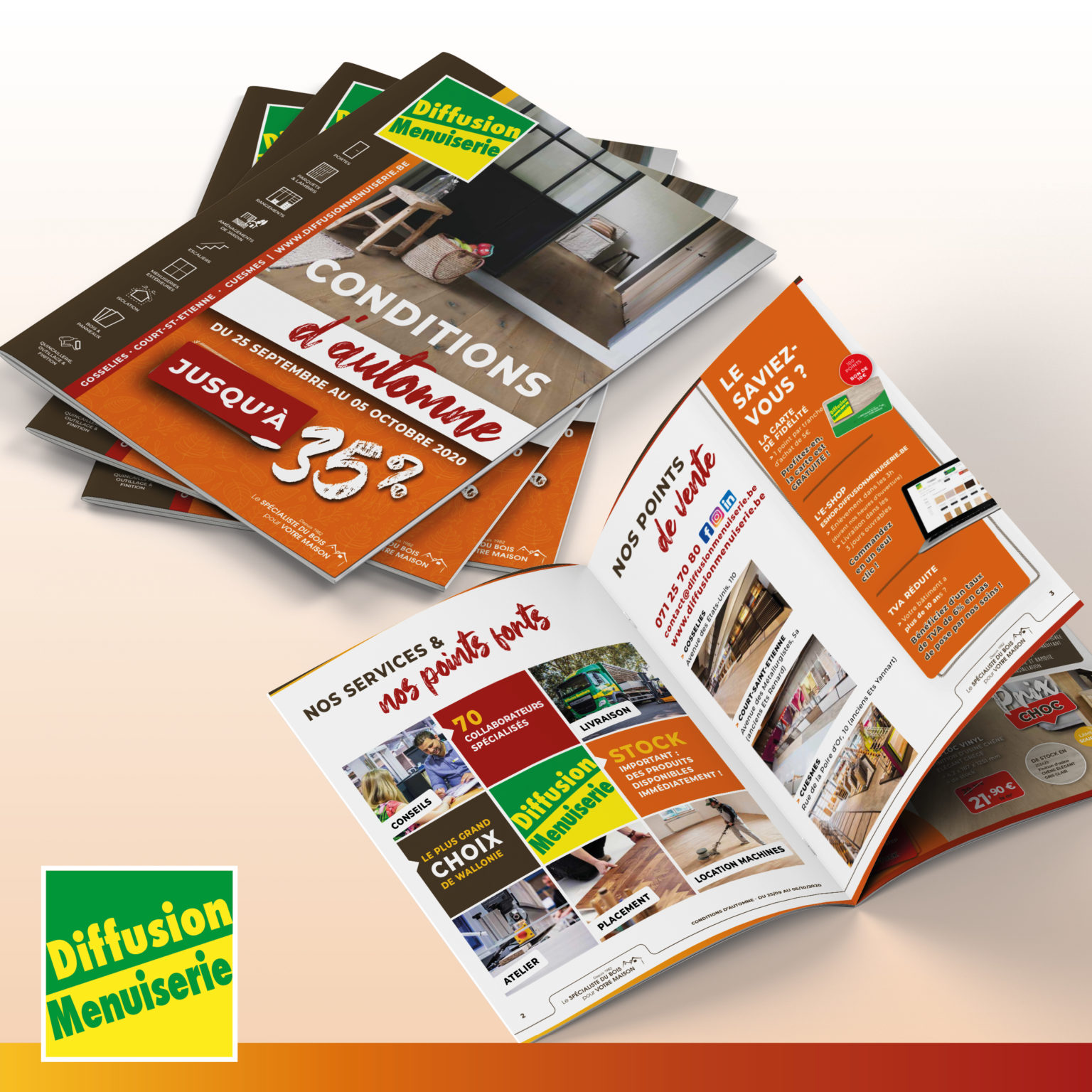 Un nouveau folder promo pour Diffusion Menuiserie ! - Jige.be
